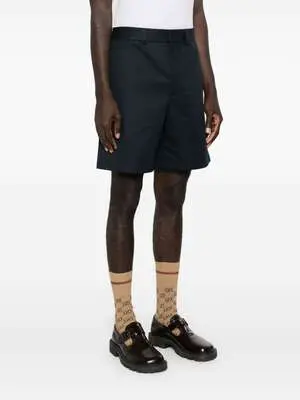 Gucci Tailored Cotton Twill Shorts - Blue