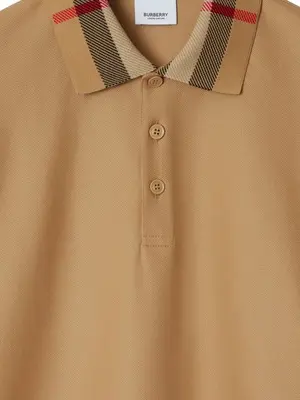 Burberry Check-detail Cotton Polo Shirt - Neutrals