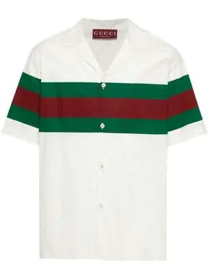 Gucci Gg Web-print Cotton Shirt