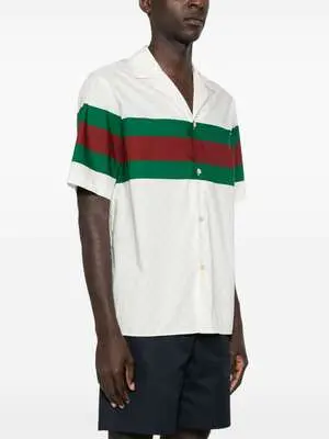 Gucci Gg Web-print Cotton Shirt