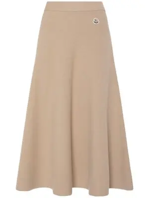 Moncler Wool Blend Midi Skirt