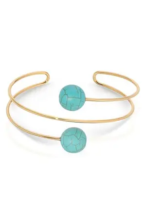Ettika Bead Station Cuff Bracelet - Turquoise