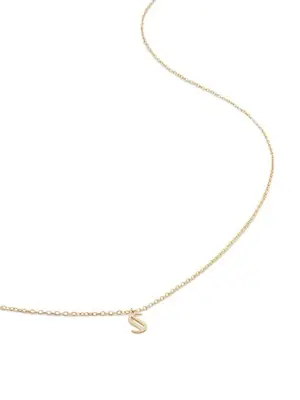 Monica Vinader 14kt Yellow Initial S Necklace - Gold