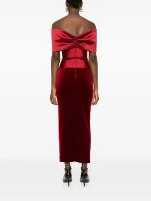 CRISTALLINI Off-shoulder Taffeta Gown