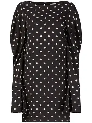 Nina Ricci Polka-dot Print Shift Dress - Black