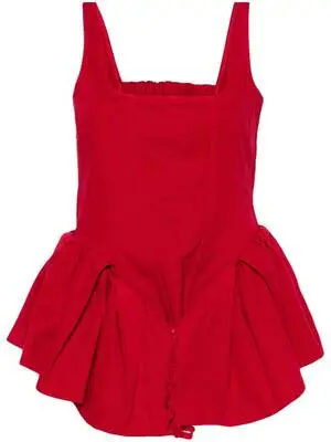 MARQUES' ALMEIDA Ruffled Denim Corset Top