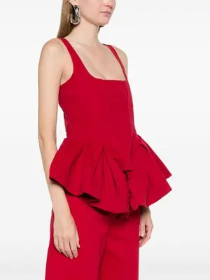 MARQUES' ALMEIDA Ruffled Denim Corset Top