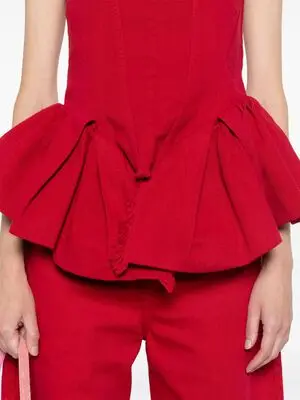 MARQUES' ALMEIDA Ruffled Denim Corset Top