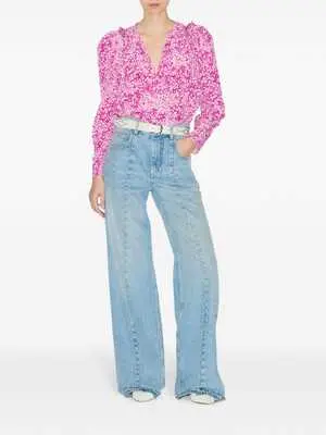 Isabel Marant Étoile Zarga Abstract-print Blouse - Pink