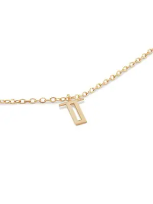 Monica Vinader 14kt Yellow Initial T Necklace - Gold