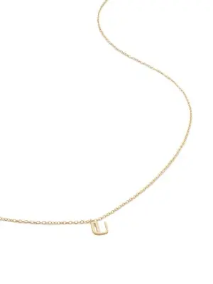 Monica Vinader 14kt Yellow Initial U Necklace - Gold