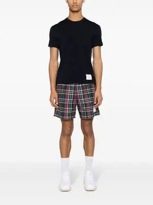 Thom Browne Stripe-detailing Wool T-shirt - Blue