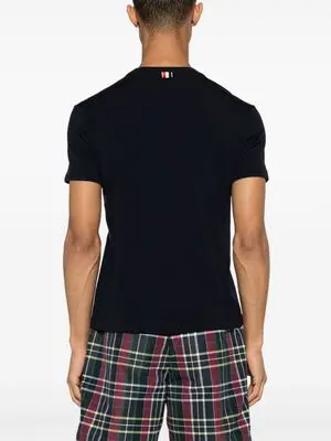 Thom Browne Stripe-detailing Wool T-shirt - Blue
