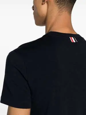 Thom Browne Stripe-detailing Wool T-shirt - Blue