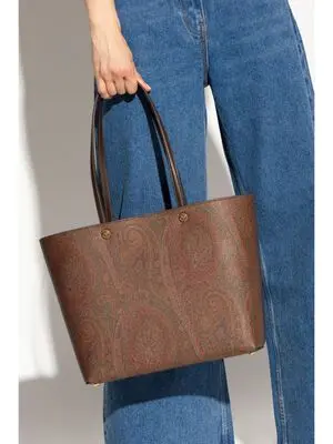 Etro Large Paisley Jacquard Shopper Tote - Brown