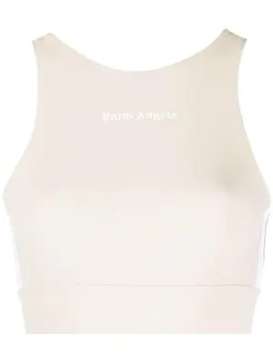 Palm Angels Logo-print Cropped Tank Top