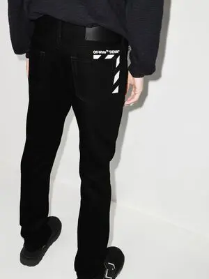 Off-White Diag-stripe Straight Leg Jeans