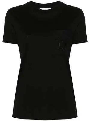 Max Mara Logo-embroidered T-shirt - Black
