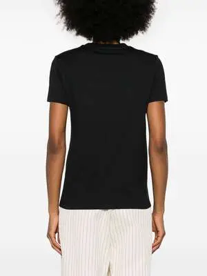 Max Mara Logo-embroidered T-shirt - Black