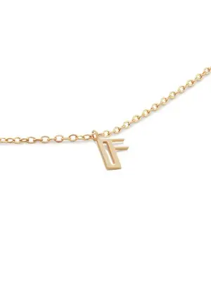 Monica Vinader 14kt Yellow Initial F Necklace - Gold