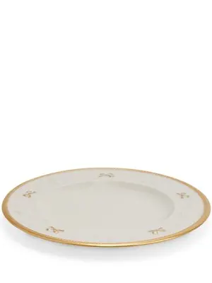 VILLARI Porcelain Engraved-butterfly Dessert Plate - White