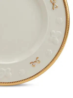 VILLARI Porcelain Engraved-butterfly Dessert Plate - White