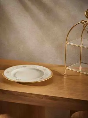 VILLARI Porcelain Engraved-butterfly Dessert Plate - White