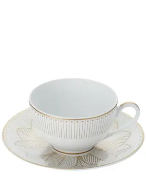 Christofle Malmaison Impériale Tea Cup And Saucers - White