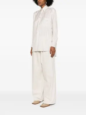 Etro Pegaso-embroidered Striped Shirt - White