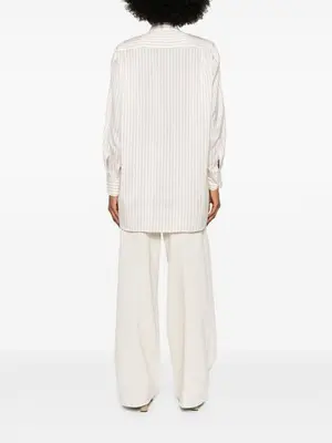 Etro Pegaso-embroidered Striped Shirt - White