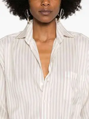 Etro Pegaso-embroidered Striped Shirt - White