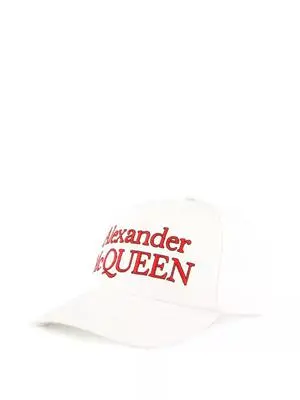Alexander McQueen Logo Print Cap - White
