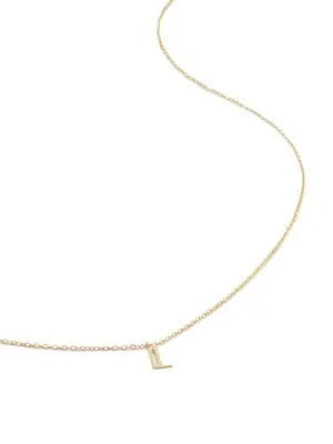 Monica Vinader Monica Vinader 14kt Yellow Gold Initial L Necklace Gold