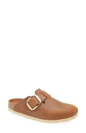 Women's Cognac Leather Mules