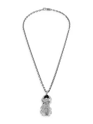Balenciaga Men's Keyholder Thin Cargo Necklace - Silver - Silver