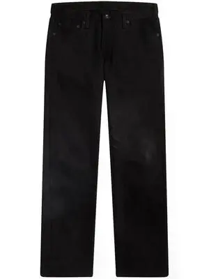 Off-White Diag-stripe Print Straight-leg Jeans - Black