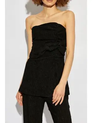 GANNI Knot-detailing Strapless Top