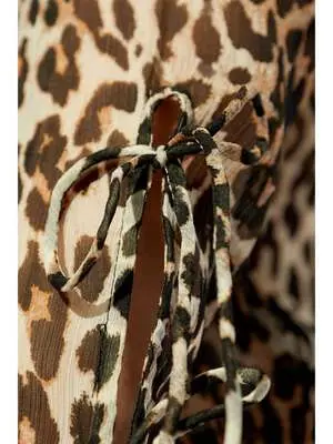GANNI Animal-print Long-sleeve Blouse