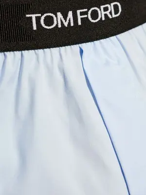 TOM FORD Logo-waistband Cotton Boxer Shorts - Blue