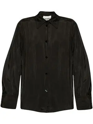 GANNI Long-sleeve Plain Shirt