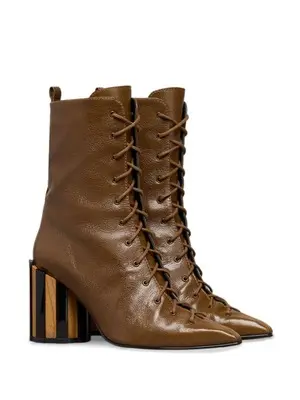 AMI Paris 90mm Pointed-toe Lace-up Boots