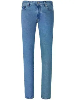 Off-White Diag-stripe Print Slim Fit Jeans - Blue
