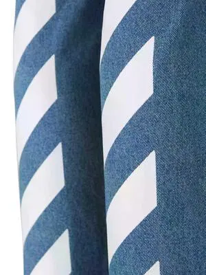 Off-White Diag-stripe Print Slim Fit Jeans - Blue