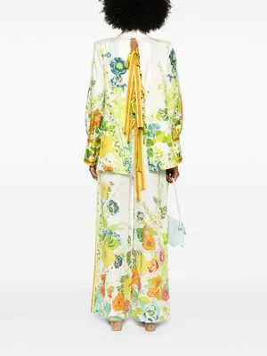 ALEMAIS Constance Floral Silk Shirt - Neutrals