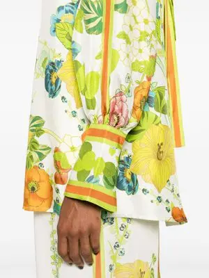 ALEMAIS Constance Floral Silk Shirt - Neutrals