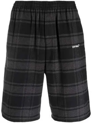 Off-White Check-print Shorts - Grey