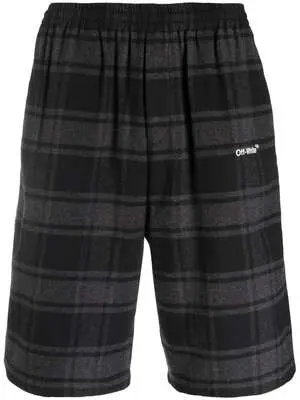 Off-White Check-print Shorts - Grey