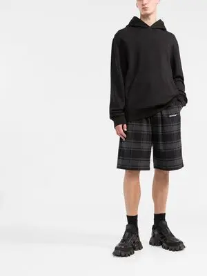 Off-White Check-print Shorts - Grey