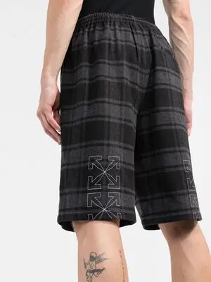 Off-White Check-print Shorts - Grey
