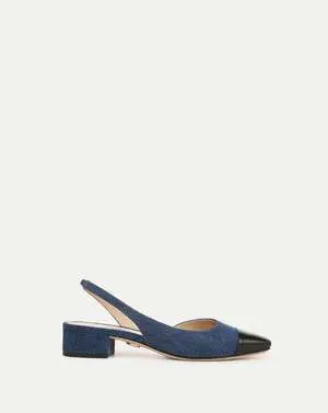 Veronica Beard Cecile Denim Cap-toe Slingback